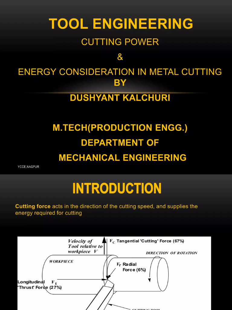 Cutting Power & Energy Consideration in Metal Cutting | PDF