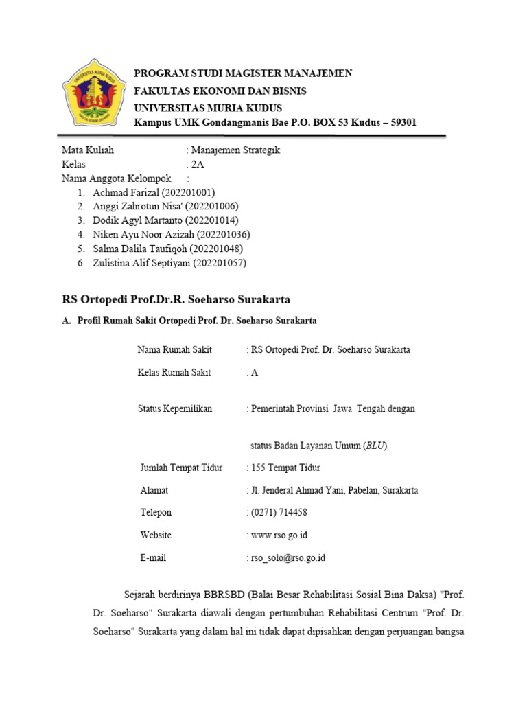 Tugas Kelompok - Analisis SWOT - RSO | PDF