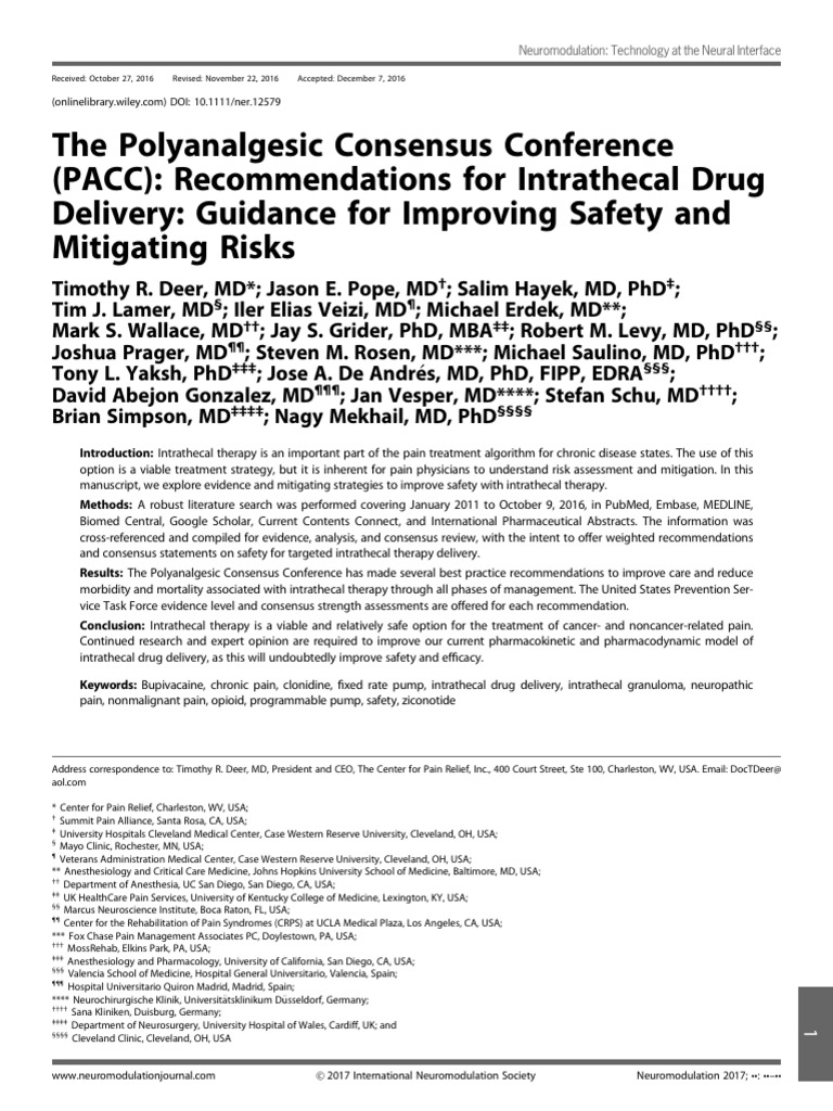 Deer 2017 | PDF | Pain Management | Pub Med