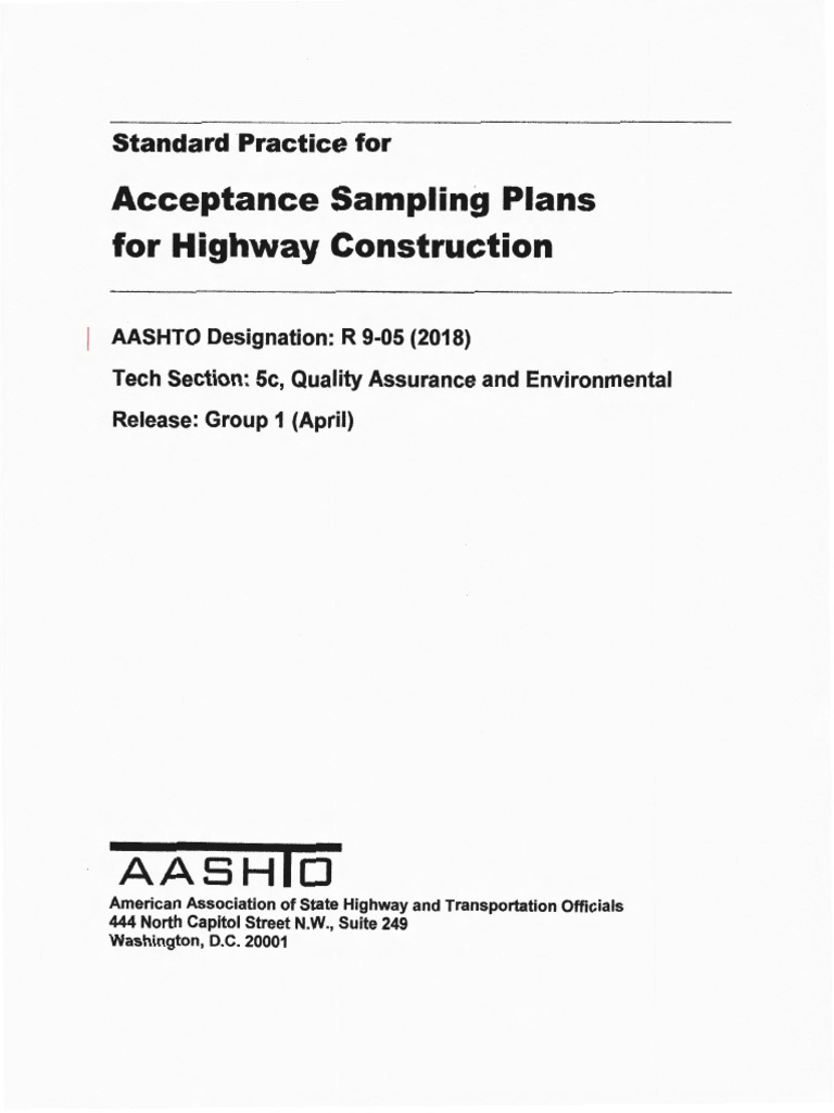 Aashto R-9 2018 | PDF | Quality Assurance | Statistics
