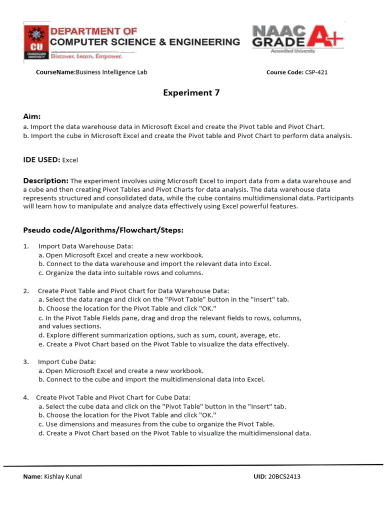 Kunal BI 7 | PDF | Computers