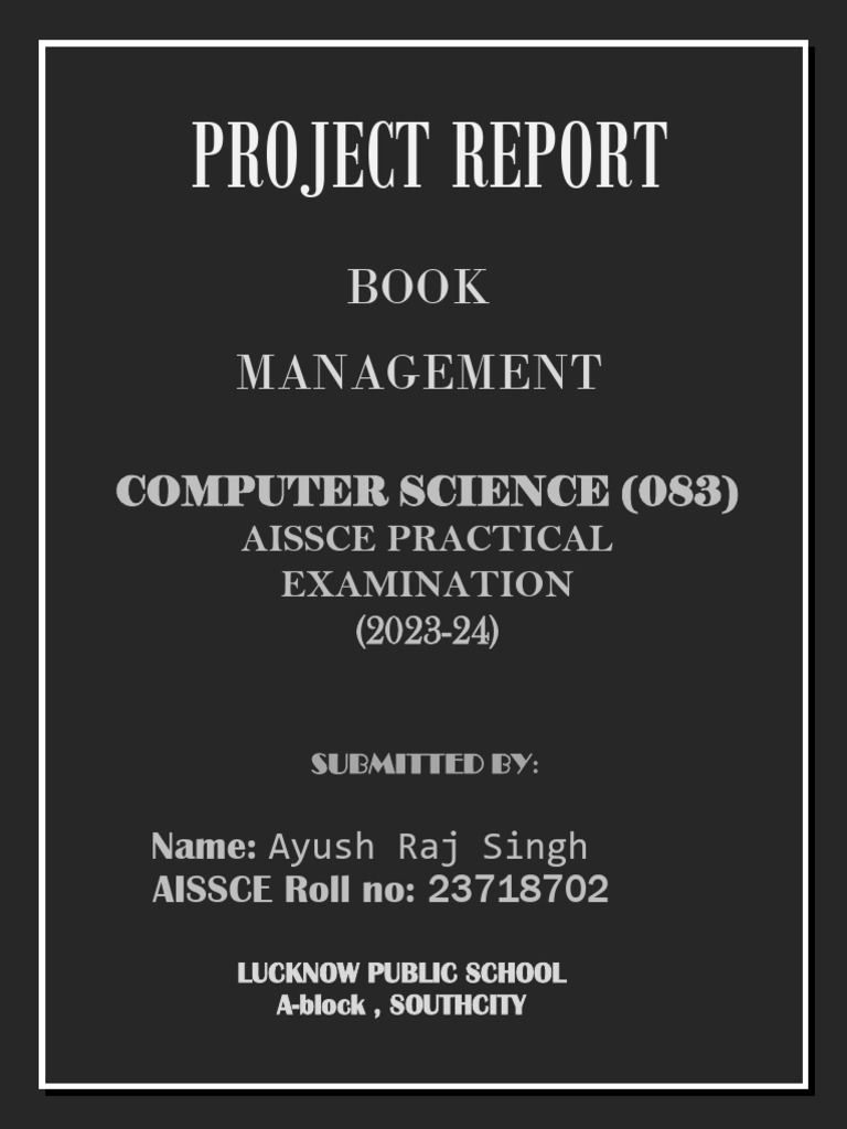Project Format Cs Ayush PDF | PDF | Computing | Software