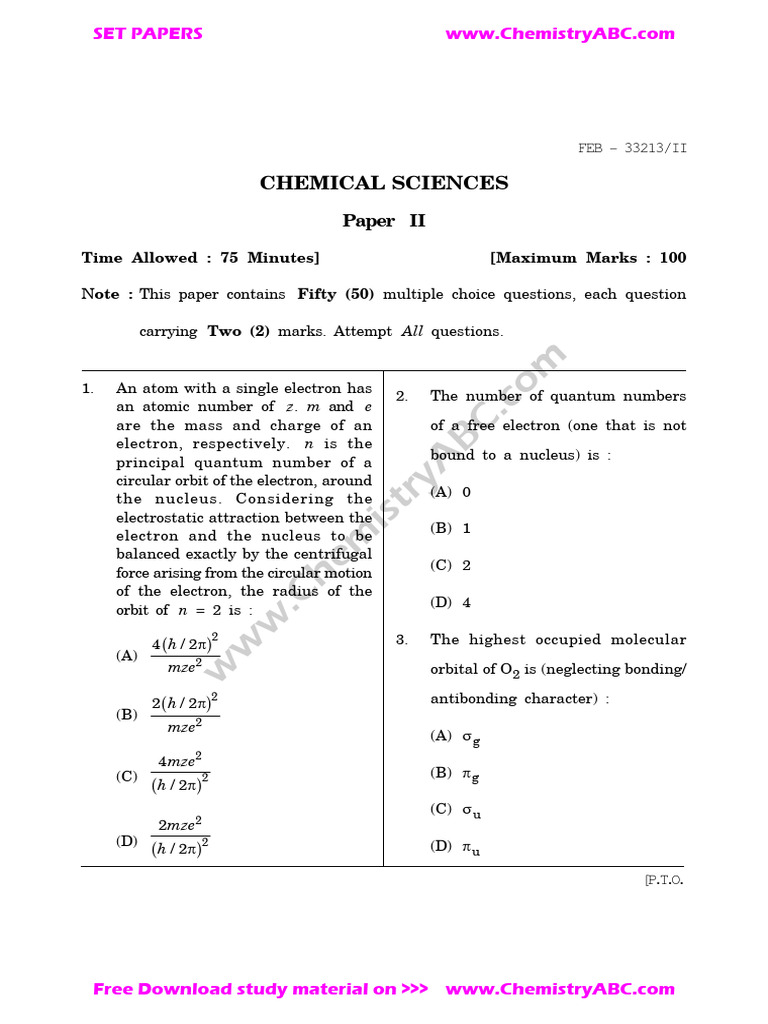 (WWW - chemistryABC.com) SET Chemistry Papers | PDF | Chemistry ...