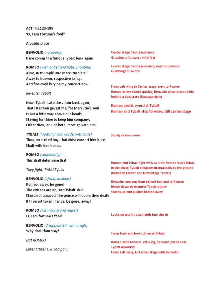Shakespeare's Tragic Duel Scene | PDF | Characters In Romeo And Juliet