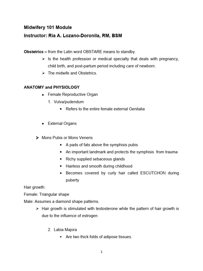 M101 Module | PDF | Uterus | Vagina