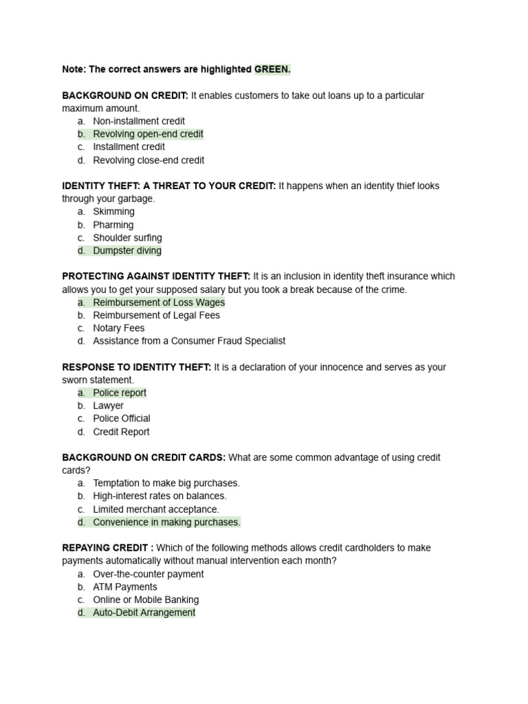 Group 2 Quiz | PDF | Credit Card | Credit