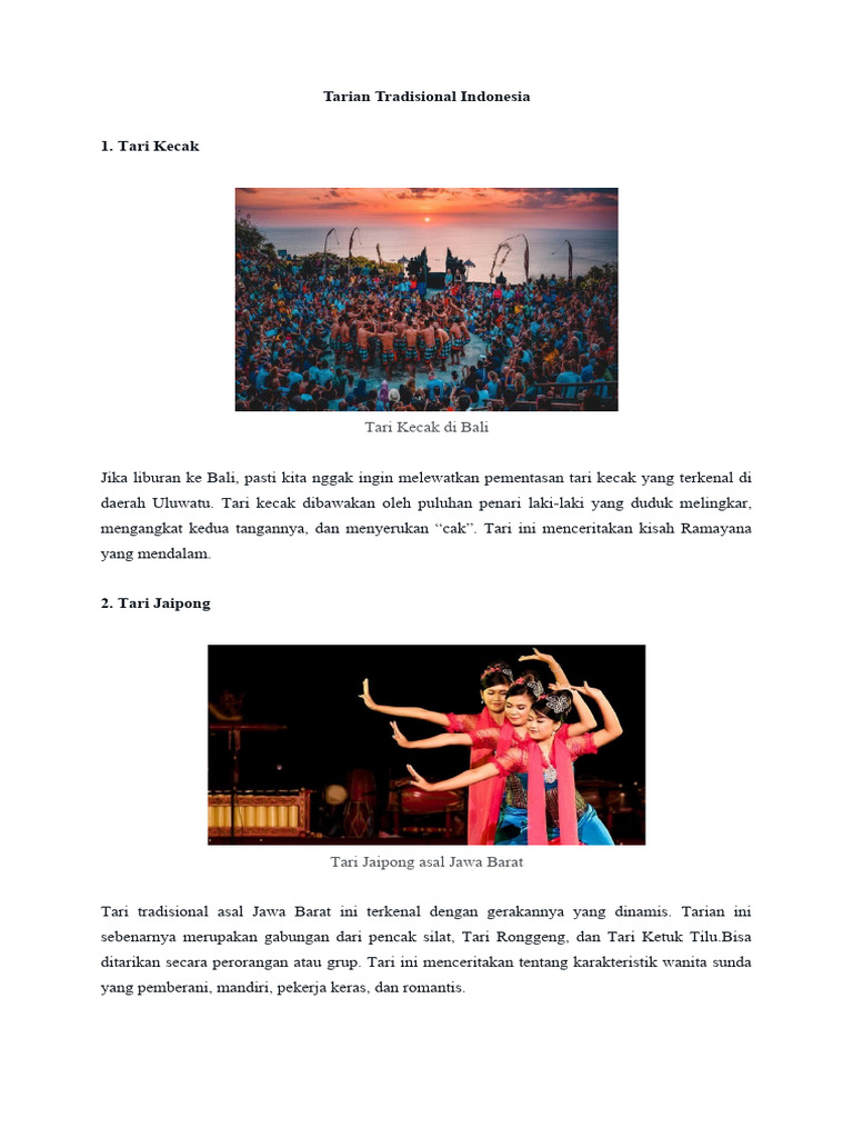 Tarian Tradisional Indonesia | PDF