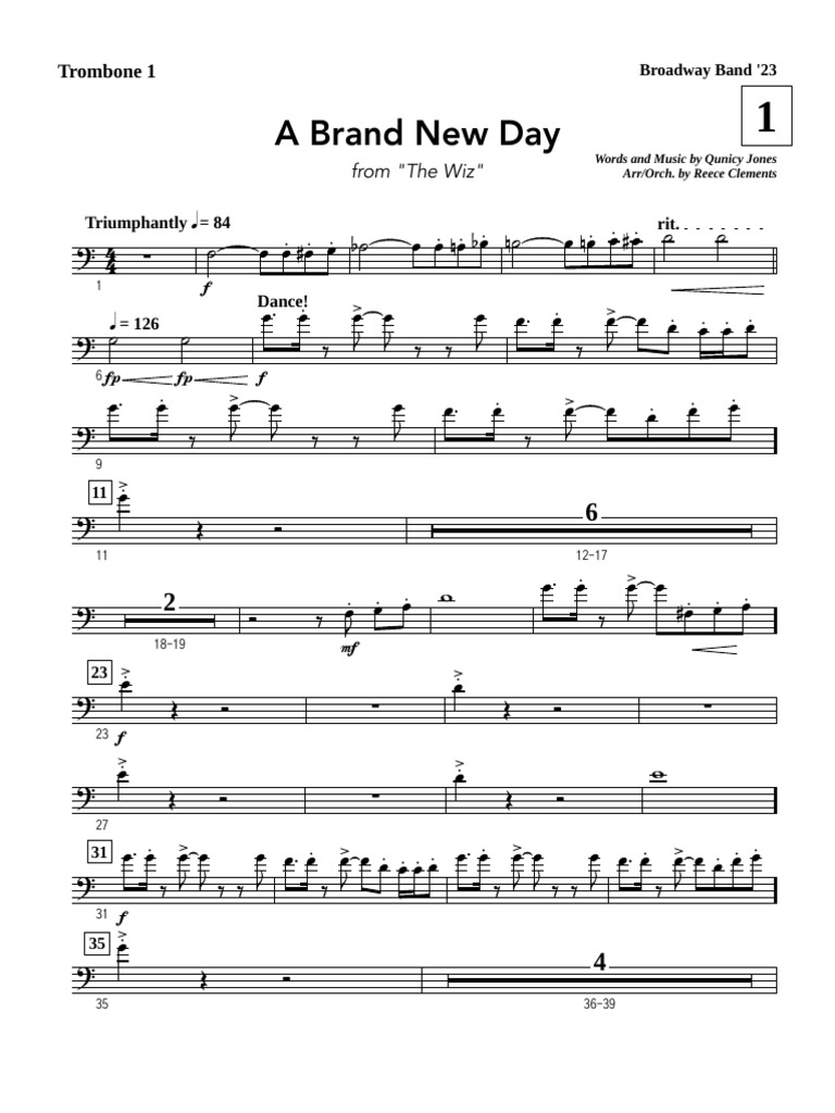 A Brand New Day - Trombone 1 | PDF