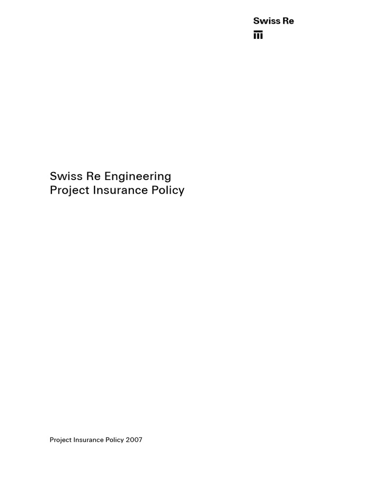 Swiss Re Engineering Insurance Policy | PDF | Liability Insurance ...