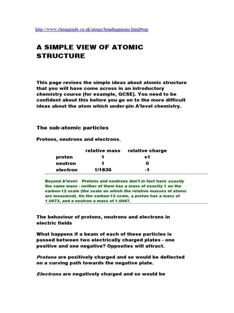 Atomic Structure | PDF