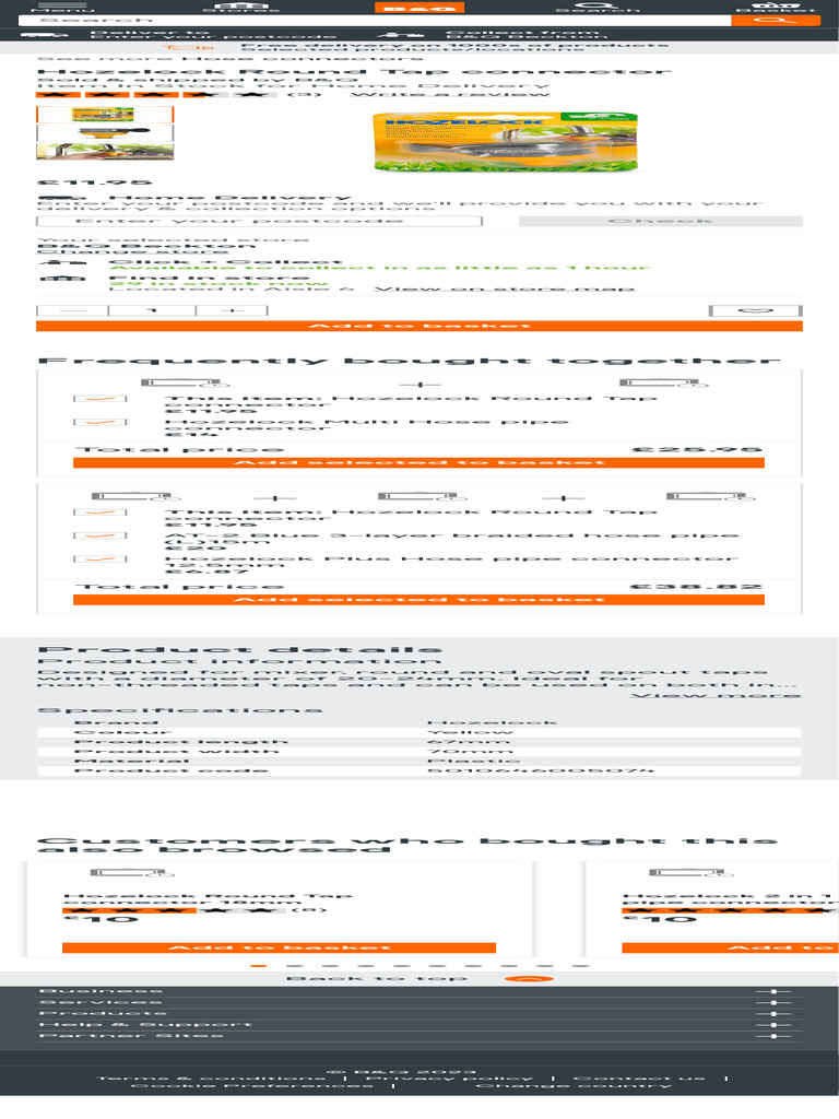 Hozelock Round Tap Connector DIY at B&Q | PDF