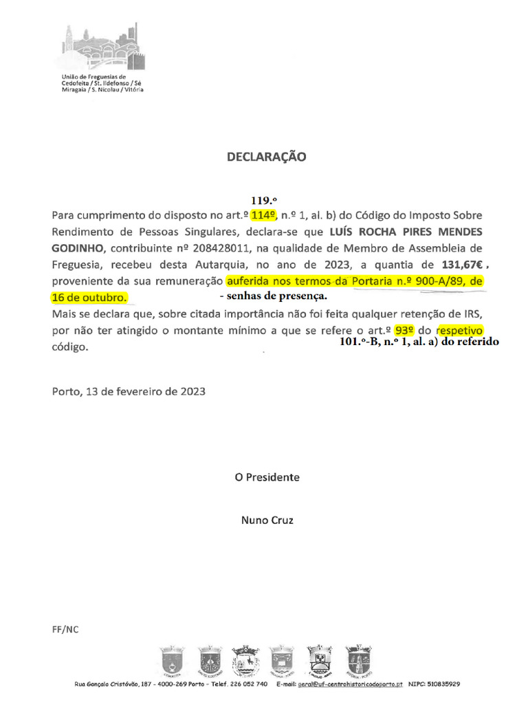 Declaracao IRS | PDF