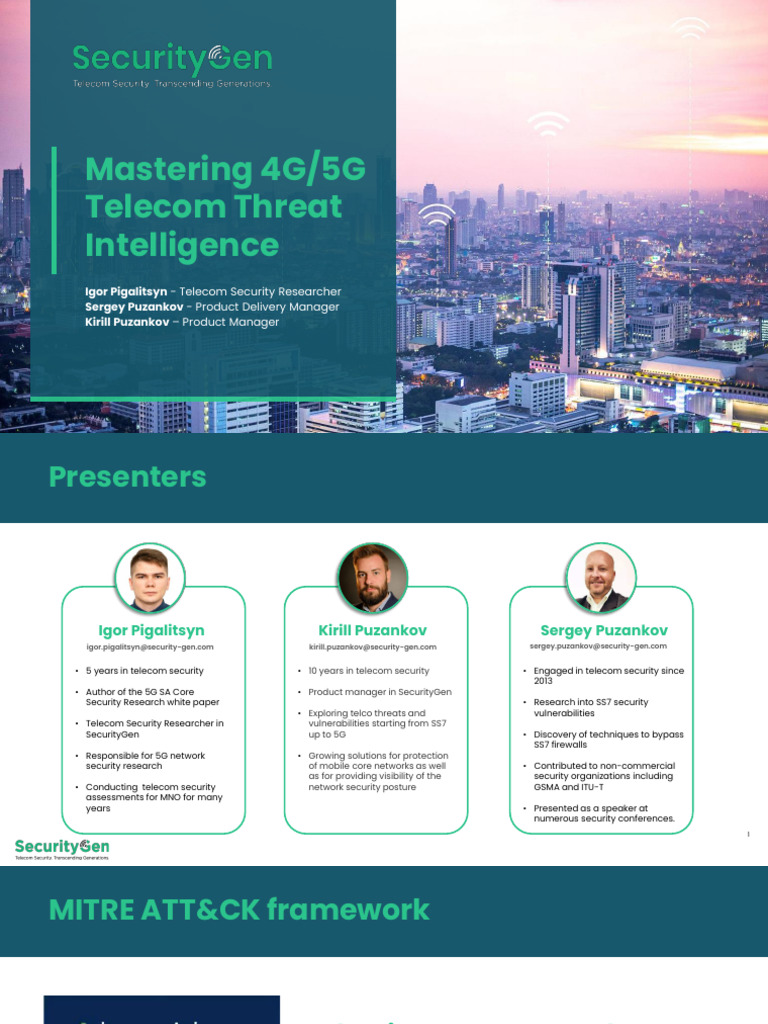 Webinar Mastering 4G - 5G Telecom Threat Intelligence | Download Free PDF | Computer Network ...