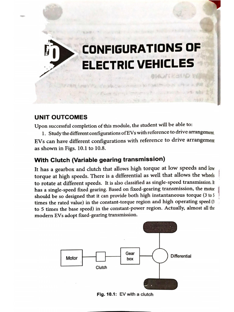 Configuration of Electric Vehicles | PDF