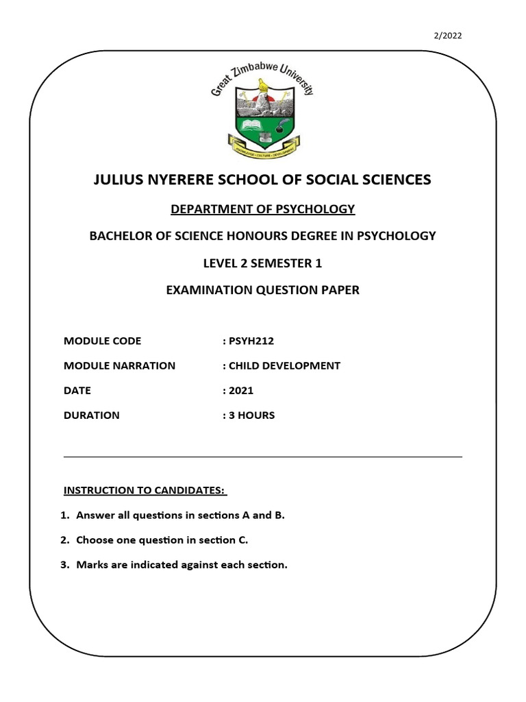 Psyh212 - Child Development 2-1 | PDF | Child Development | Learning