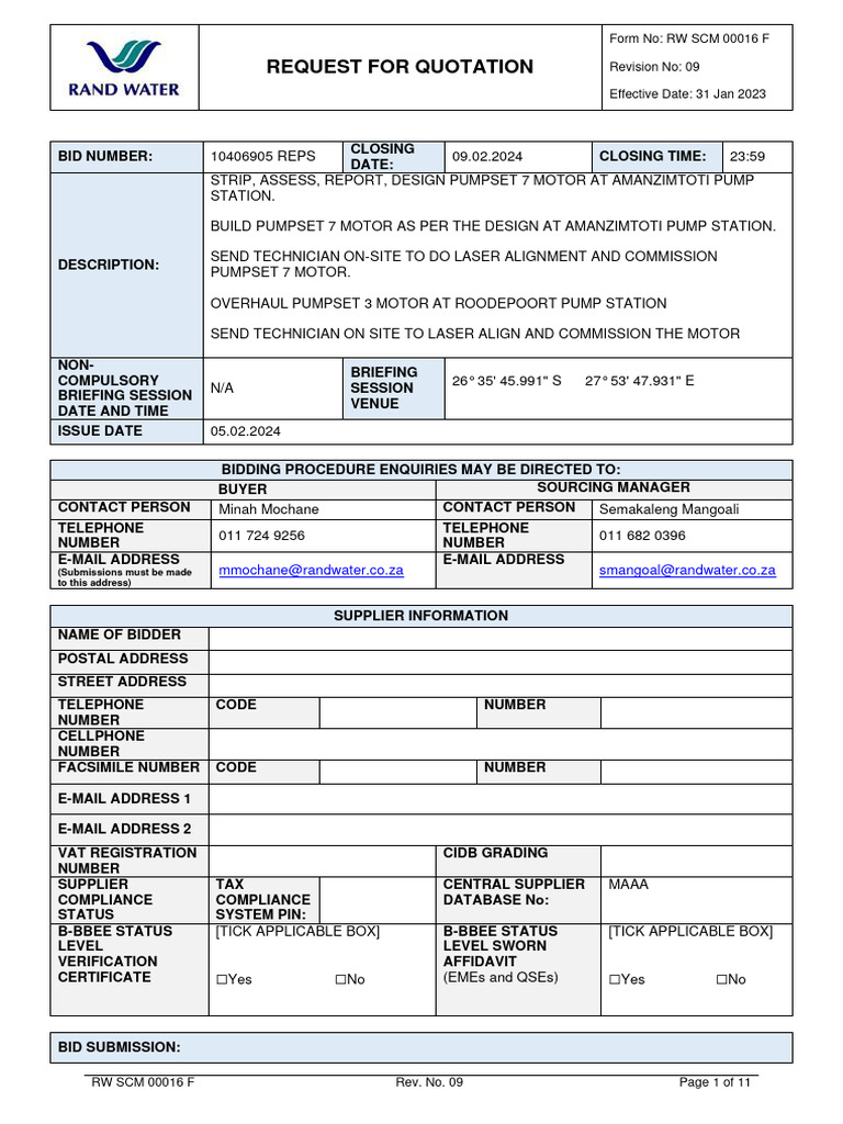 RQF 10406905 Reps | PDF | Electric Motor