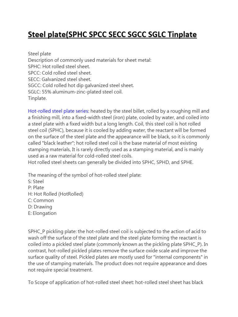 Steel Plate Type | PDF | Rolling (Metalworking) | Sheet Metal