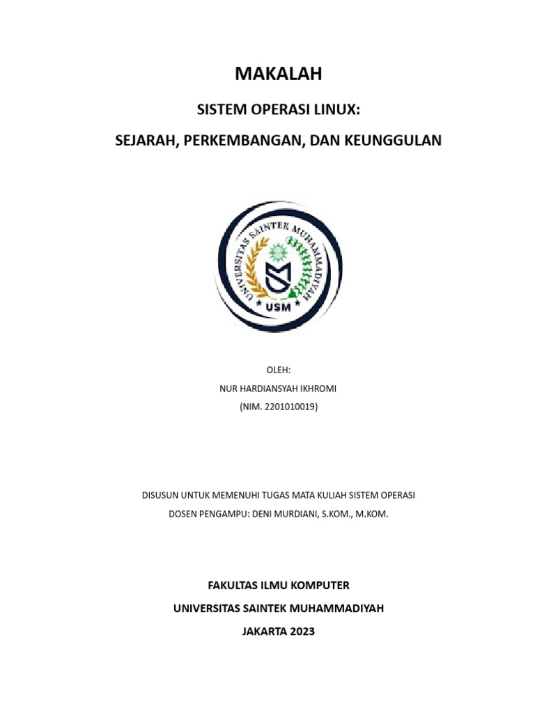 Sistem Operasi Linux: Sejarah Dan Perkembangan | PDF | Komputer Sistem Operasi Linux: Sejarah Dan Perkembangan | PDF | Komputer