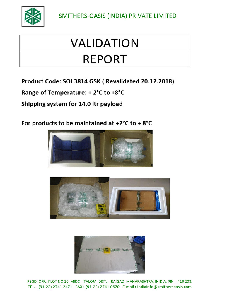 Validation Report - GSK Logistics - Revalidated On 20.12.2018 | PDF ...