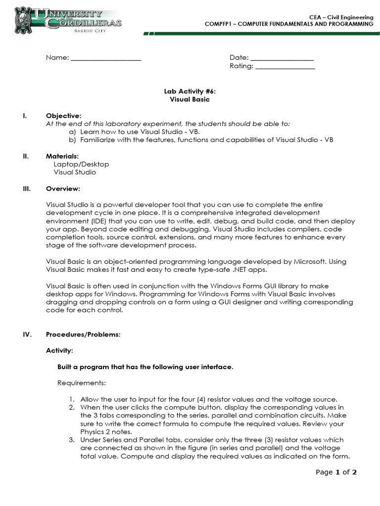 Laboratory 06 | PDF | Computer Program | Programming