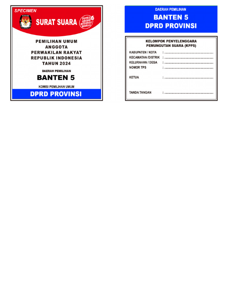 Kertas Suara Prov | PDF