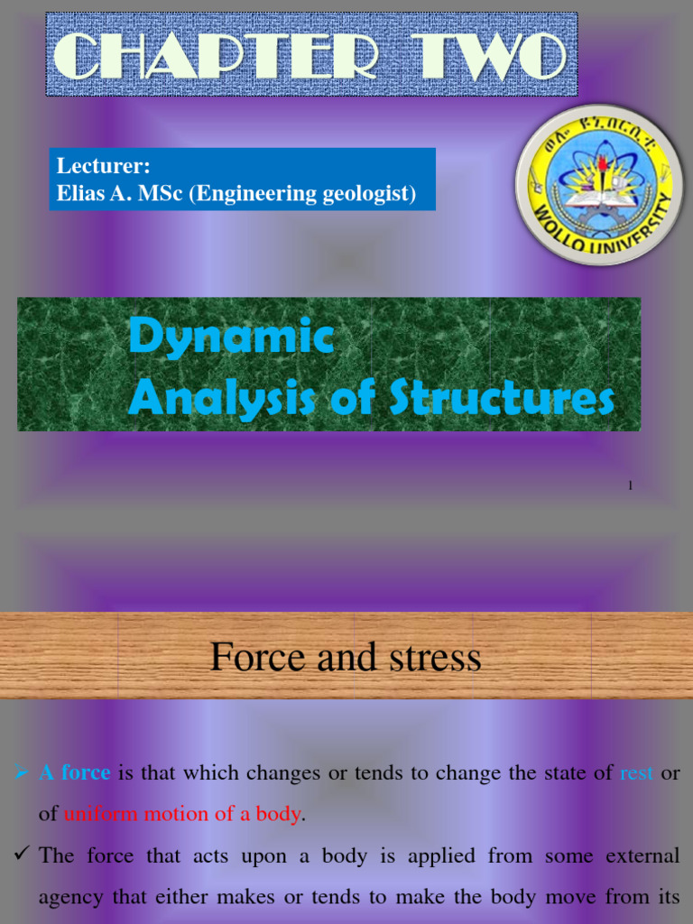 CH 2. Dynamic Analysis of Structures | PDF | Stress (Mechanics) | Force