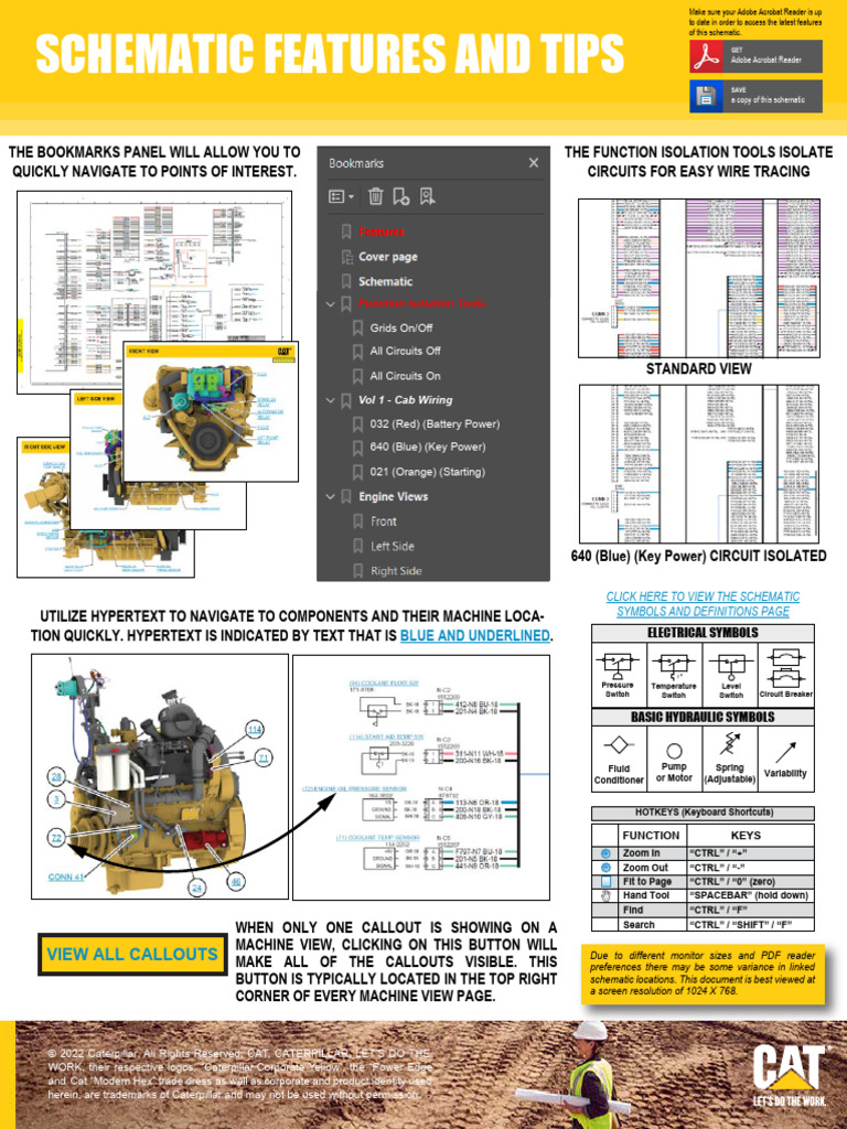 Schematic Electric System Cat D8T Vol1 | PDF | Switch | Electrical Connector