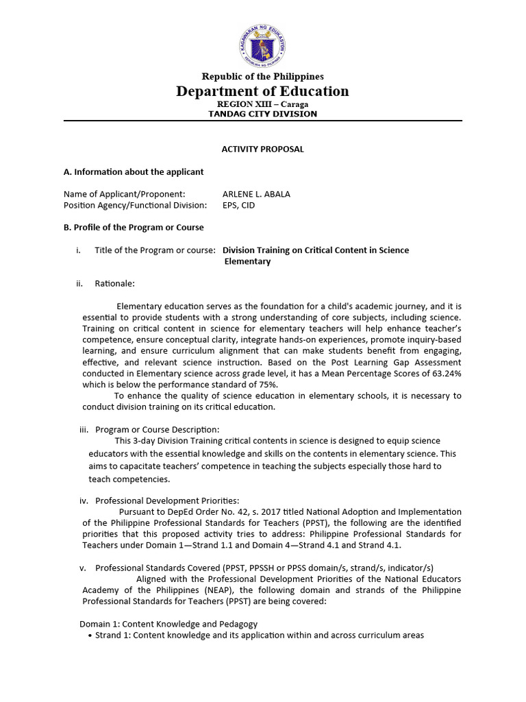 Critical Content Training Design Pdf Laboratories Teachers