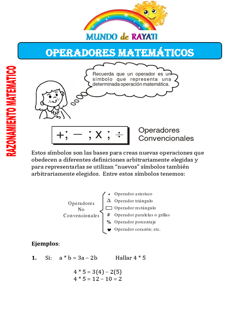 Operadores Matematico | PDF | Matemáticas