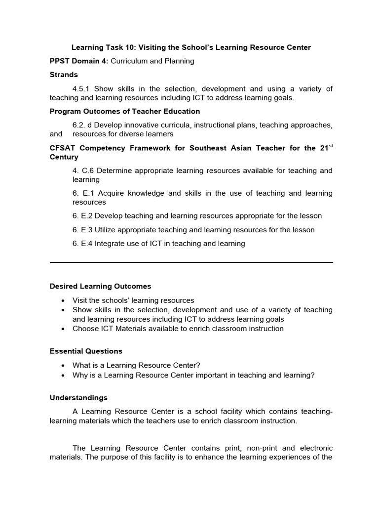 Learning Resource Center Insights | PDF | Educational Technology ...