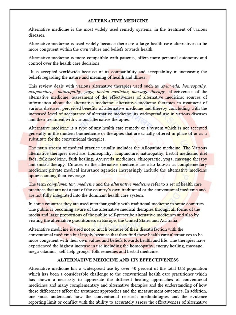 Alternative Medicine | PDF | Wellness