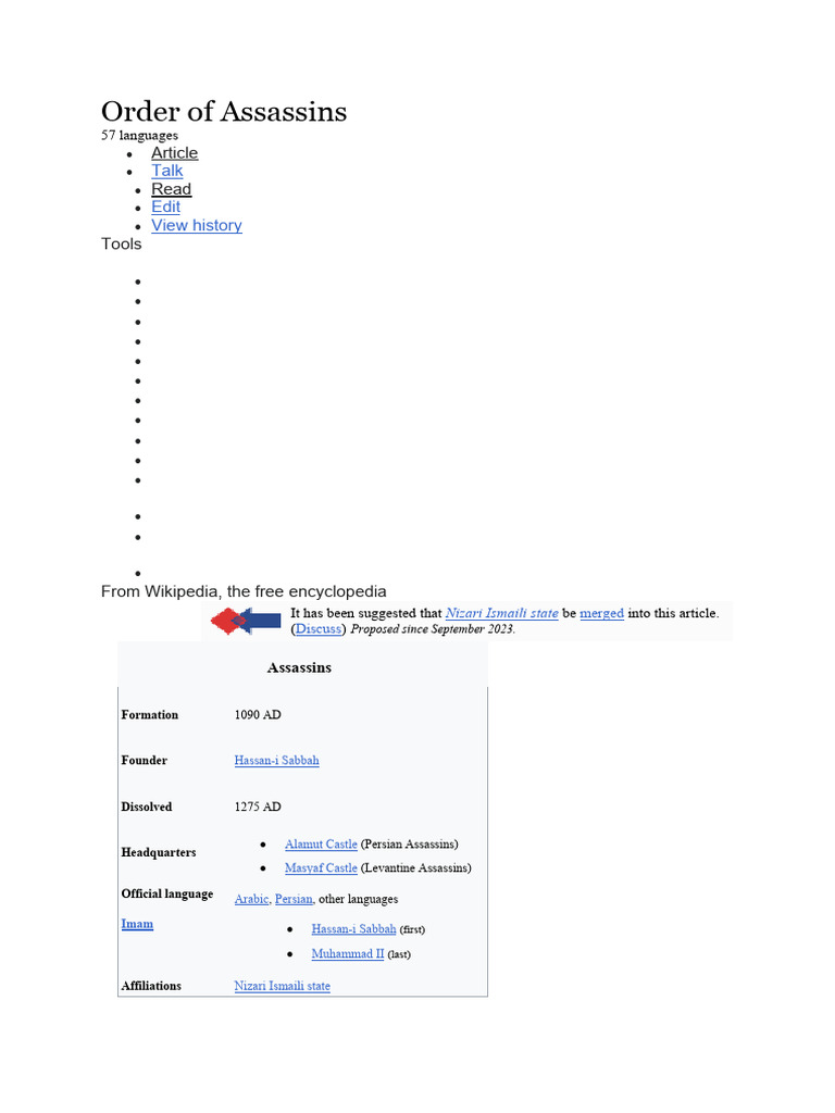 Order of Assassins | PDF | Isma'ilism | Shia Islam