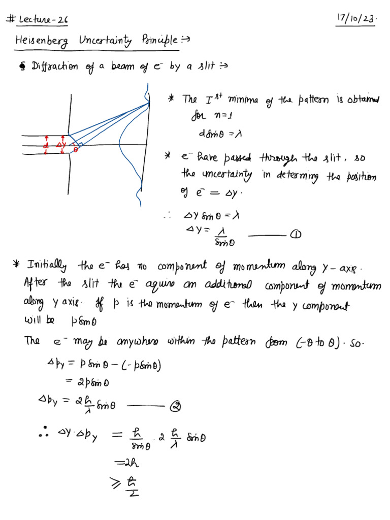 Lecture 26 | PDF | Uncertainty Principle | Chemistry
