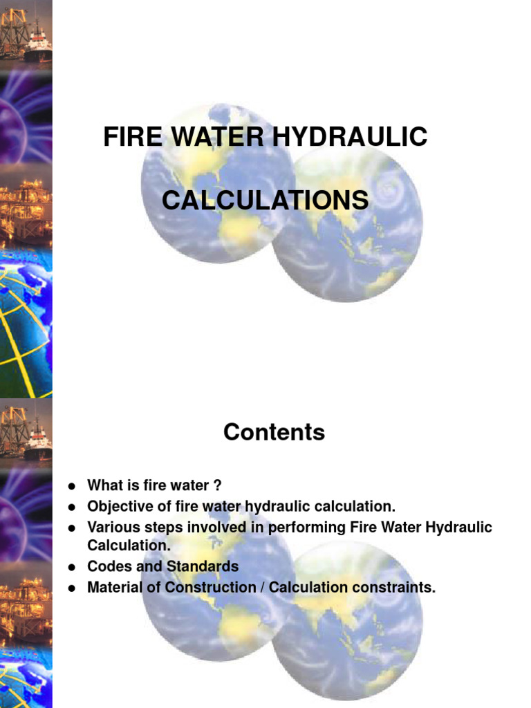 Fire Water Hydraulic Calculation Guide | PDF | Mechanical Engineering ...