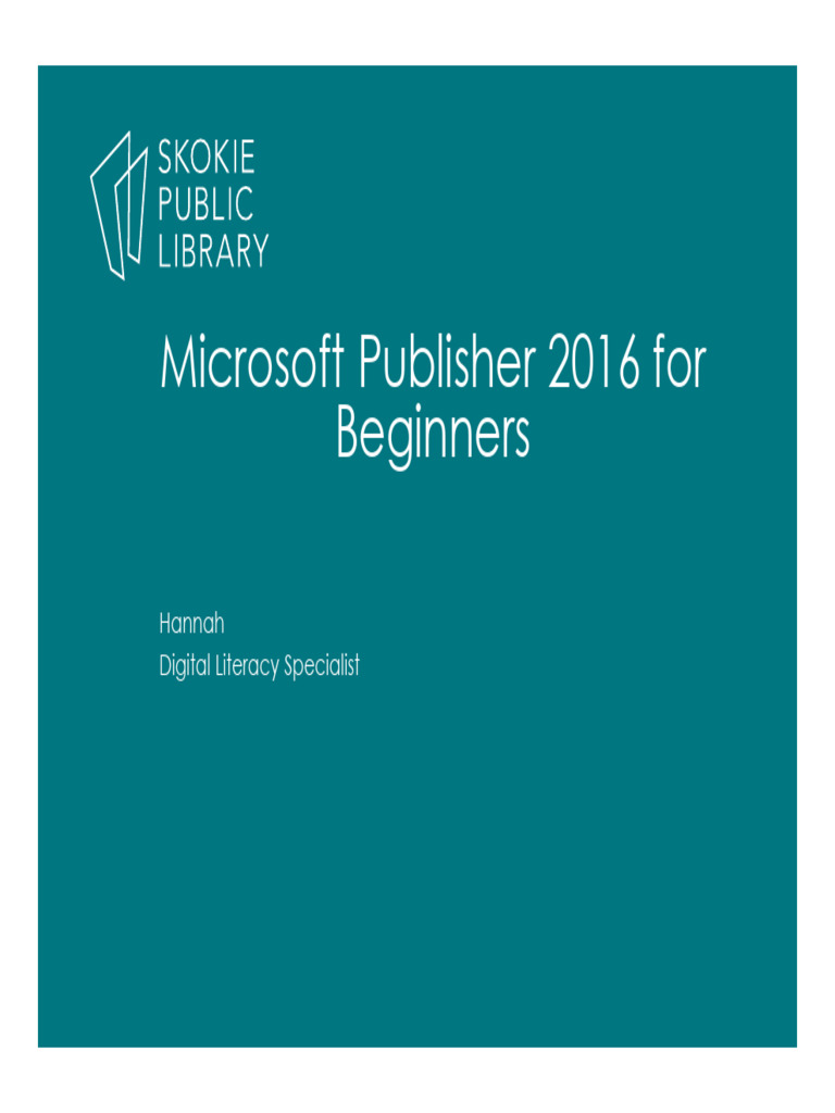 Microsoft Publisher Basics | PDF | Microsoft Word | Computing