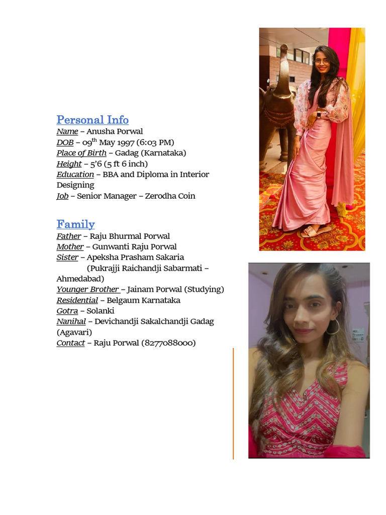 Anusha Bio | PDF