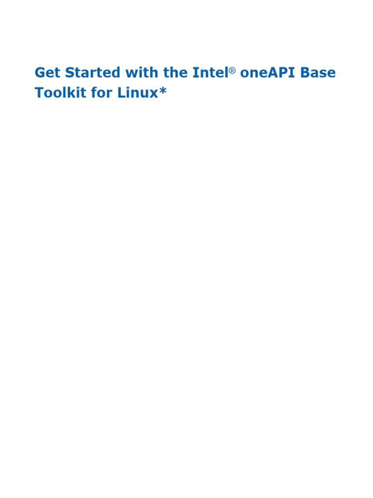 Oneapi Base Toolkit - Get Started Guide Linux - 2023.0 766893 766894 ...