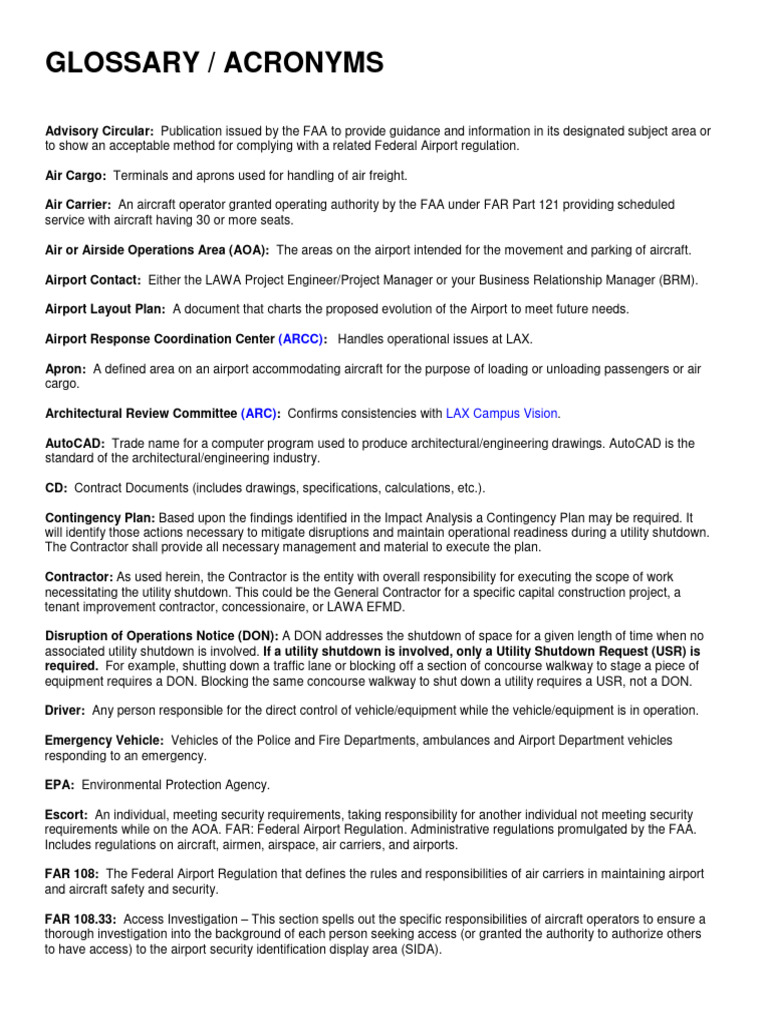 Glossary Acronyms | PDF