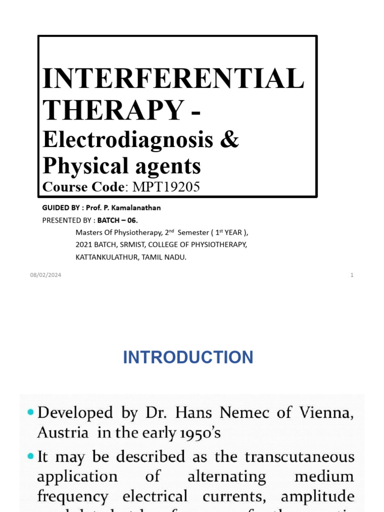 Interferential Therapy Guide | PDF | Pain | Nerve
