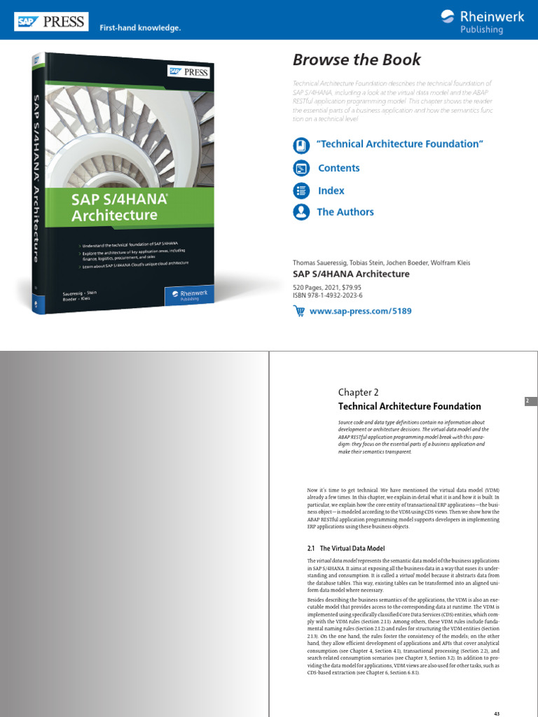 SAP S/4HANA Technical Guide | PDF | Databases | Object (Computer Science)