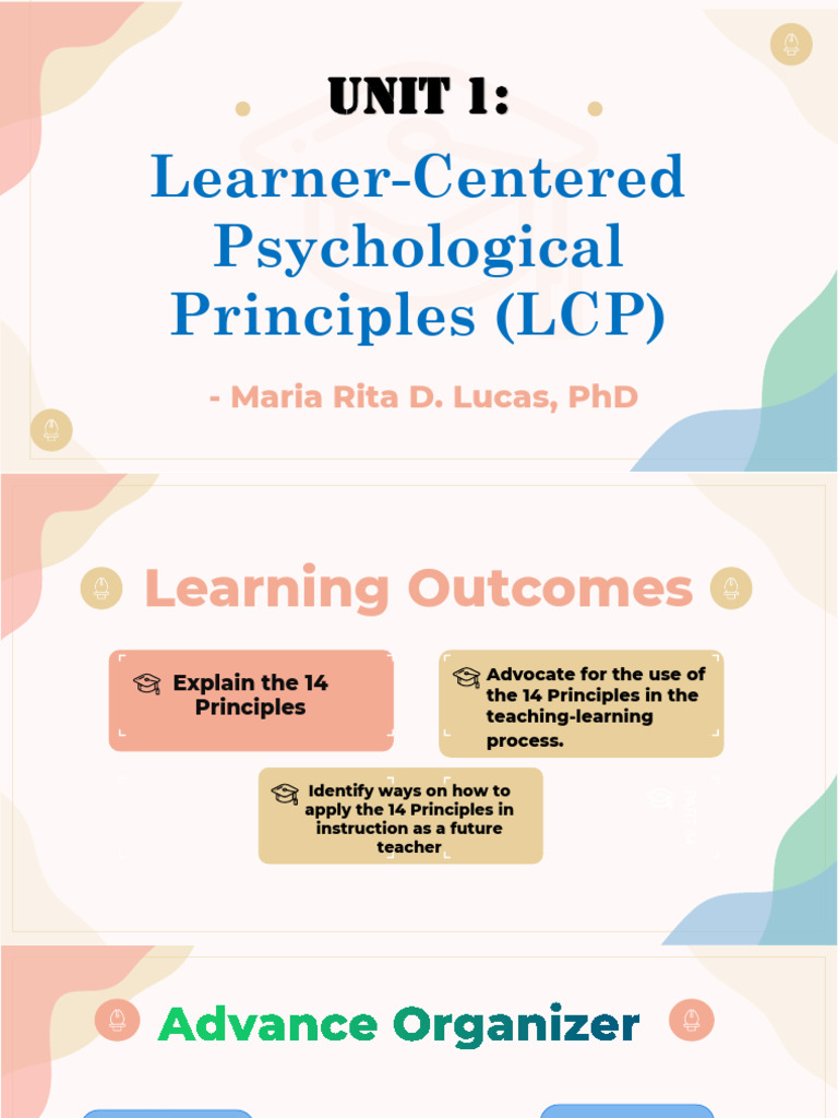 Learner Centered Psychological Principles (Reporting) | PDF | Learning | Motivational