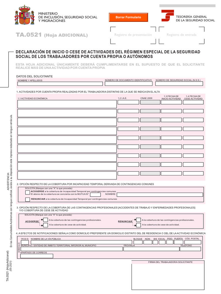 TA+0521 Hoja+Adicional | PDF | Gobierno