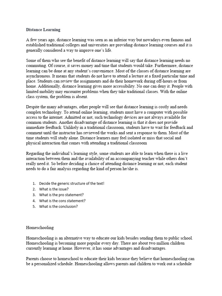 Distance Learning | PDF