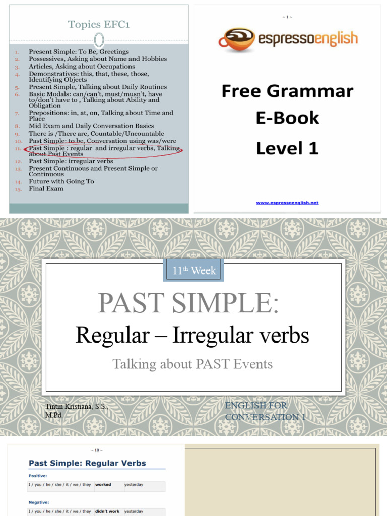 01.11 Past Simple Regular Irregular | PDF | Grammar | Linguistics