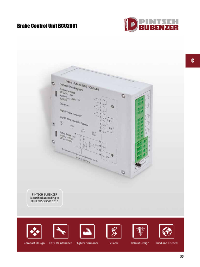 Brake Control Unit BCU2001 | PDF | Relay | Rectifier