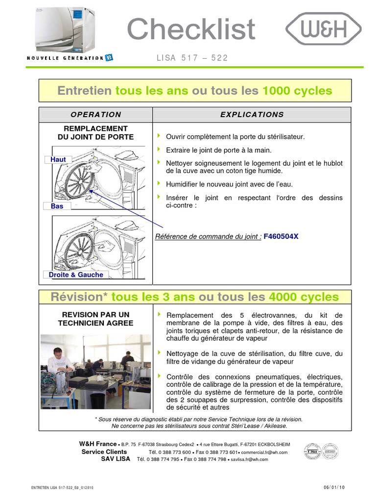 Maintenance - W&H LISA 517 | PDF