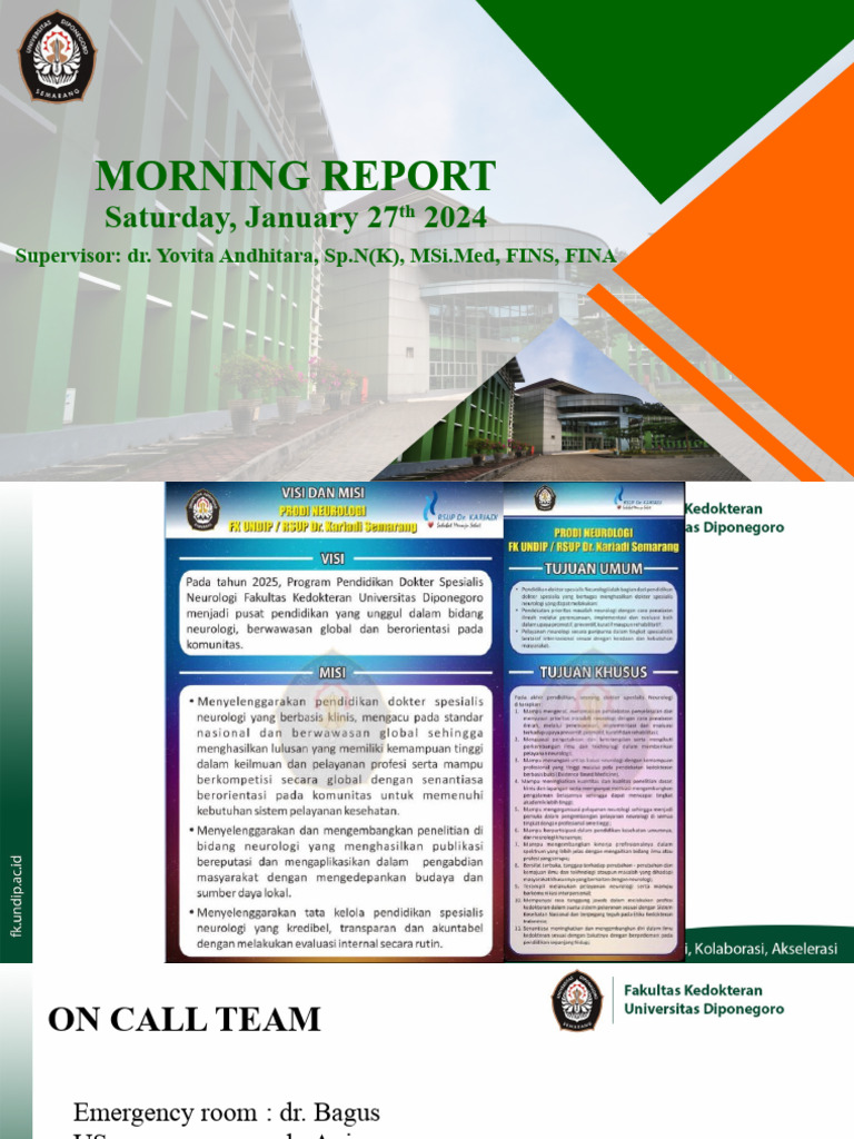 Patient Morning Report: Neurological Case | PDF | Patient | Medicine