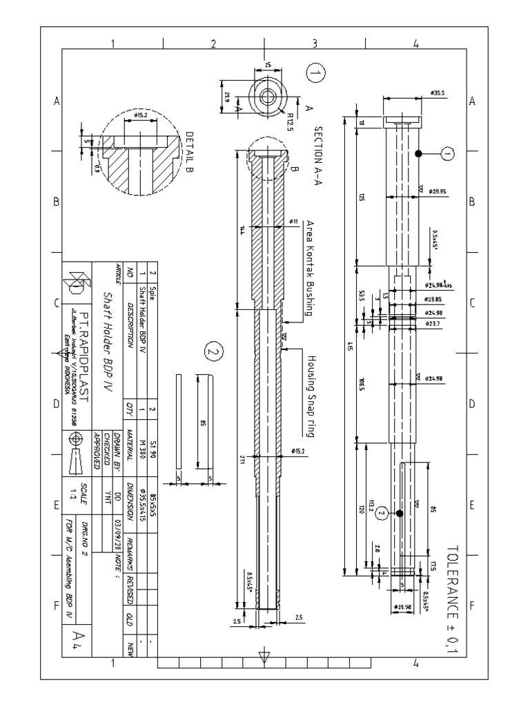 Shaft Holder Cap BDP IV | PDF