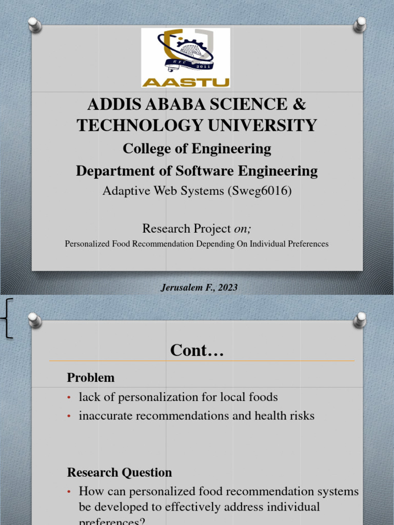 Addis Ababa Science & Technology University: College of Engineering Department of Software ...