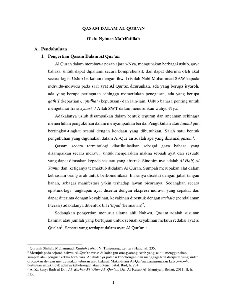 Tugas Qasam (Nyimas Ma'rifatillah) | PDF